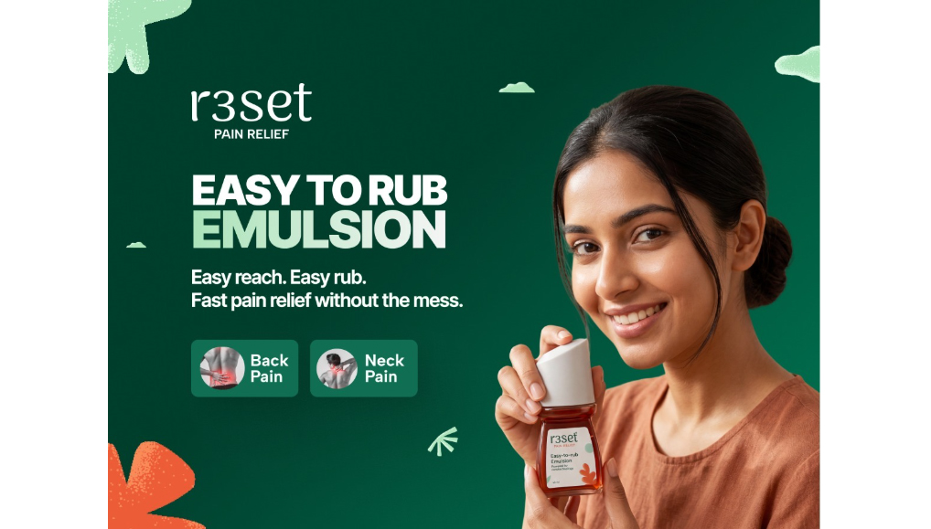 R3SET Easy to Rub Pain Relief Emulsion: The Smarter Roll-On for Joint ...